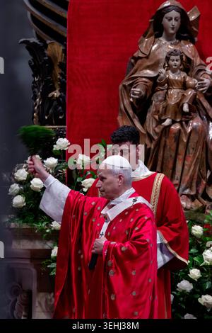 Pope Leo XIV gives his blessing during a Mass for the Solemnity of ...