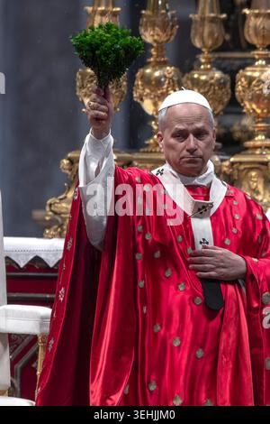 Pope Leo XIV gives his blessing during a Mass for the Solemnity of ...