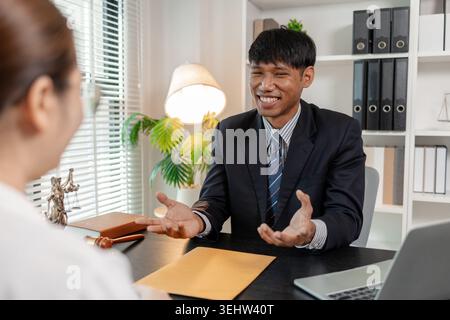 Professional legal consultation meeting between lawyer and client in ...