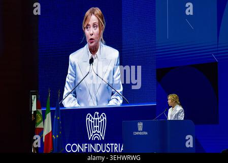 President of the Council of Ministers Giorgia Meloni speaks during the ...