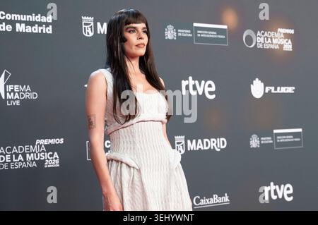 Angela Toledano attends the Spanish Music Academy Awards 2026 photocall ...
