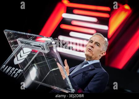 Prime Minister Mark Carney speaks about housing during an announcement ...