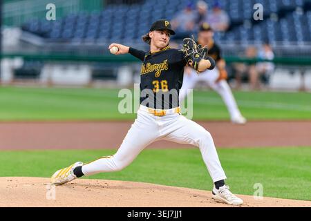 Pittsburgh Pirates starting pitcher Bubba Chandler works against the ...