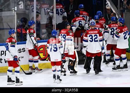 Czech hockey players after the quarterfinal match Finland vs Czech ...