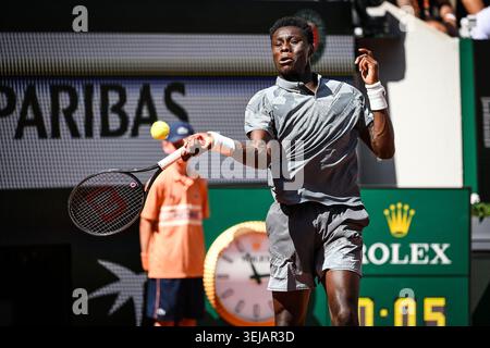 French Open - Moise Kouame (FRA) plays a forehand during at the 2026 ...