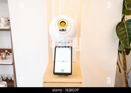 Retina-scanning Orb from World (formerly Worldcoin) inside a business ...