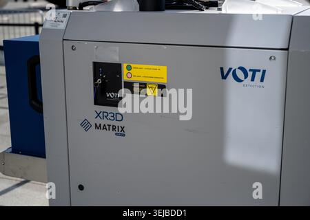 Close-up of VOTI Detection XR3D Matrix Series security X-ray screening ...