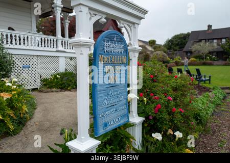 Signage for MacCallum House inn in Mendocino, California, April 6, 2026 ...