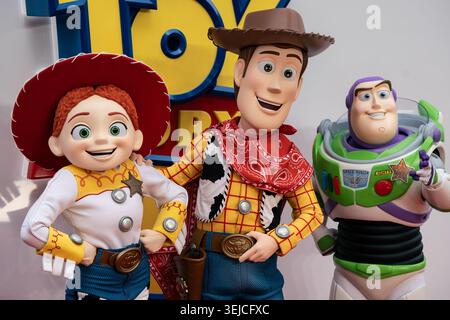 Characters of the movie attend the "Toy Story 5" UK launch event at ...