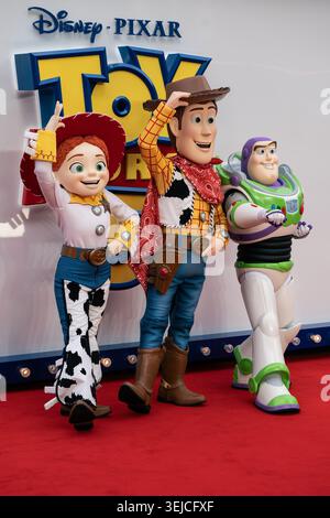 Characters of the movie attend the "Toy Story 5" UK launch event at ...