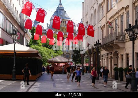 Arsenal shirts hung up a side street near Deak Ferenc Square in ...