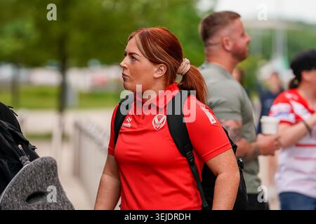 ST HELENS, ENGLAND - May 29: Mia Drescher and Vicky Whitfield as St ...