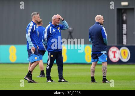 Scotland manager Steve Clarke during a training session at Lesser ...