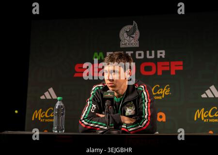 Mateo Chavez of Mexico speaks during the Media Day before the match ...