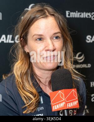 Hannah Mills of Emirates Great Britain SailGP Team participates in ...
