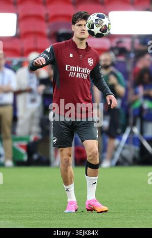 Budapest, Hungary. 29th, May 2026. Gabriel of Arsenal seen during a ...