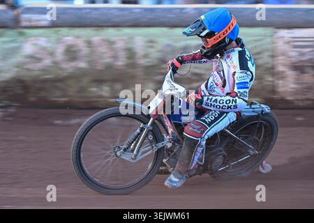 Jason Edwards Captain of Redcar Bears holds second during Heat 9 of the ...