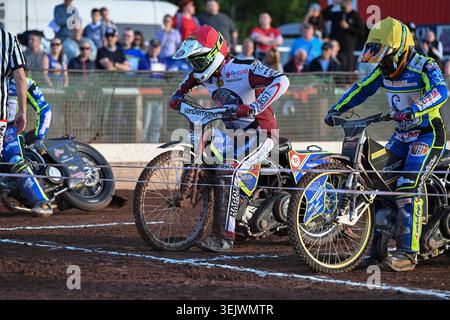 Jake Mulford of Redcar Bears at the start of Heat 12 of the Cab Direct ...