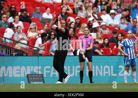 LONDON, ENGLAND -Andree Jeglertz manager of Manchester City WFC with ...