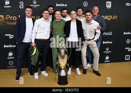 staff of OHL Women and Julie Biesmans , Zenia Mertens and Arno Van Den ...