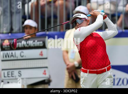 Chizzy Iwai tees off on the 11th hole during the final round of the ...