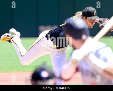 Pittsburgh Pirates pitcher Braxton Ashcraft throws to an Athletics ...
