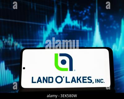 In this photo illustration, the Land O'Lakes, Inc. logo is seen ...