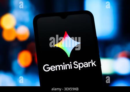 In this photo illustration, the Google Gemini Spark logo is seen ...