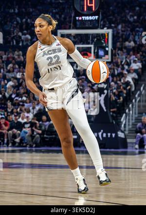 May 31 2026 Las Vegas guard Chelsea Gray (12)looks to pass the ball ...