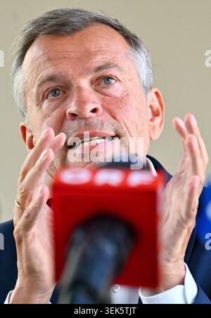 Markus Breitenecker on Friday, May 29, 2026, during a press conference ...