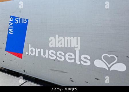 Logo of the Brussels' public transport company STIB-MIVB, in Brussels ...
