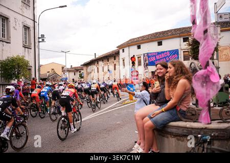 The pack rides cycles during Stage 3 of the Giro d’Italia Women, from ...