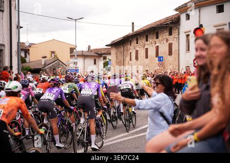 The pack rides cycles during Stage 3 of the Giro d’Italia Women, from ...