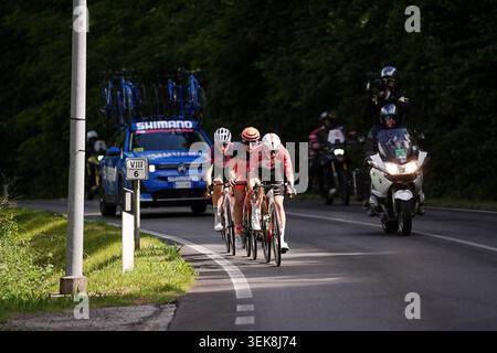 The pack rides cycles during Stage 3 of the Giro d’Italia Women, from ...