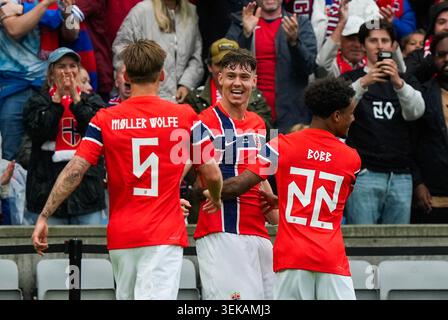 Oslo 20260601. The private international football match for men between ...