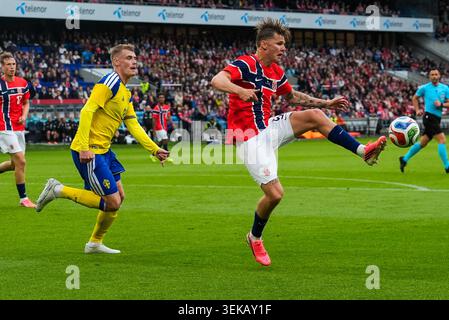 Oslo 20260601. David Møller Wolfe with a goal that is later annulled by ...
