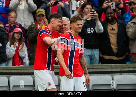 Oslo 20260601. The private international football match for men between ...