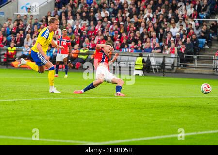 Oslo 20260601. The private international football match for men between ...
