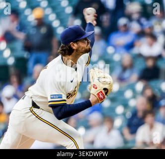 Milwaukee Brewers pitcher Shane Drohan throws during the second inning ...