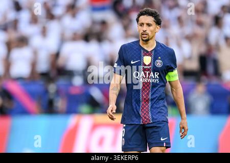 Marquinhos of Paris Saint-Germain FC looks on during the UEFA Champions ...