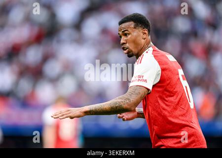 Gabriel of Arsenal FC gestures during the UEFA Champions League Final ...