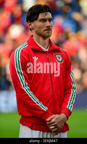 Cardiff, Wales, 2nd June 2026. Connor Roberts of Wales arrives ahead of ...
