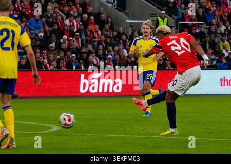 Oslo 20260601. Antonio Nusa during the private international football ...
