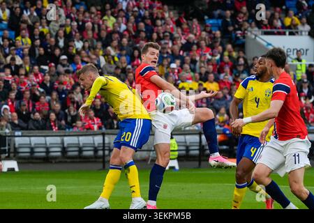 Oslo 20260601. Alexander Sørloth during the private international ...