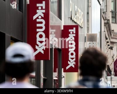 TKMAXX logo is seen on landmark shopping area on Oxford Street . (Photo ...