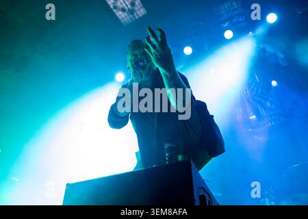 Manchester, England, 20th June, 2026. Bez of Happy Mondays playing a DJ ...