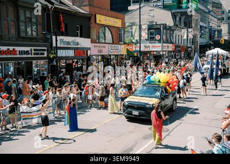 Toronto, Canada - June 29, 2025: Protesters carrying posters near ...