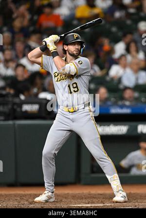 Pittsburgh Pirates' Jared Triolo bats during the third inning of a ...