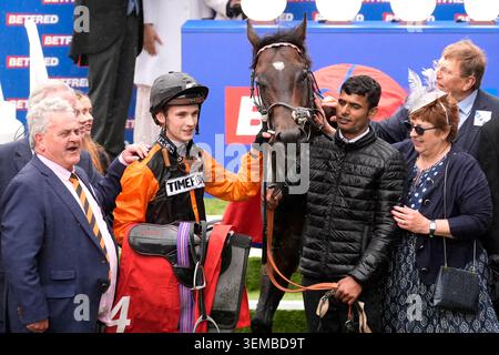 Jockey Harry Davies celebrates after winning the Royal Hunt Cup with ...