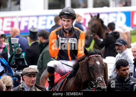 Jockey Harry Davies celebrates after winning the Royal Hunt Cup with ...